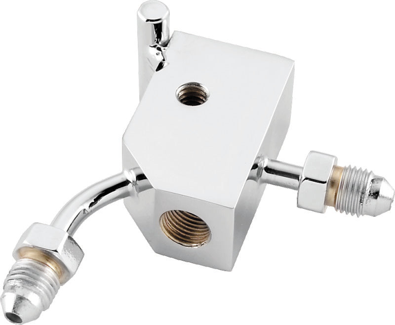 Twin Power Chrome Brake Tee 90 Degree Male AN3 W 1/8 NPT Port Custom ...